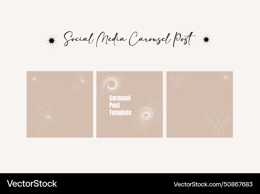 Social media carousel post template Royalty Free Vector
