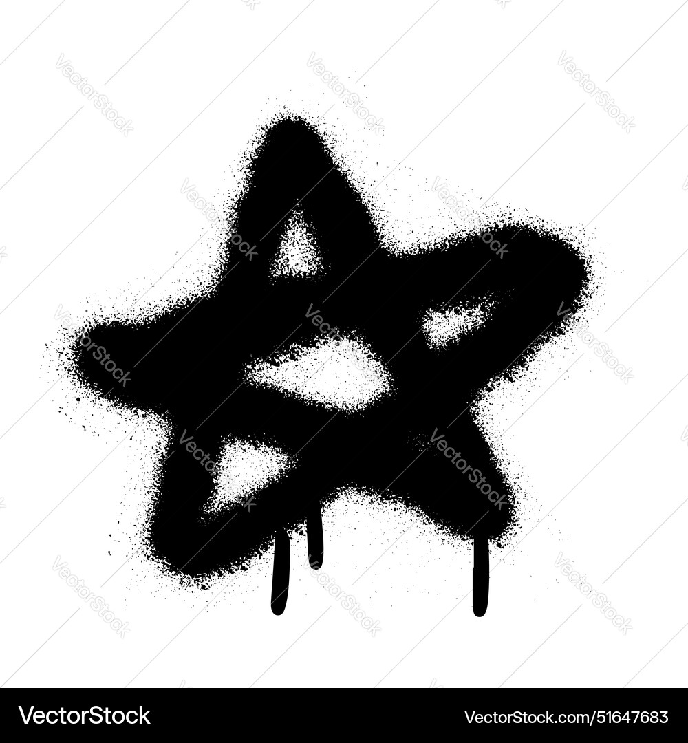 Spray textured graffiti doodle punk shape - star Vector Image