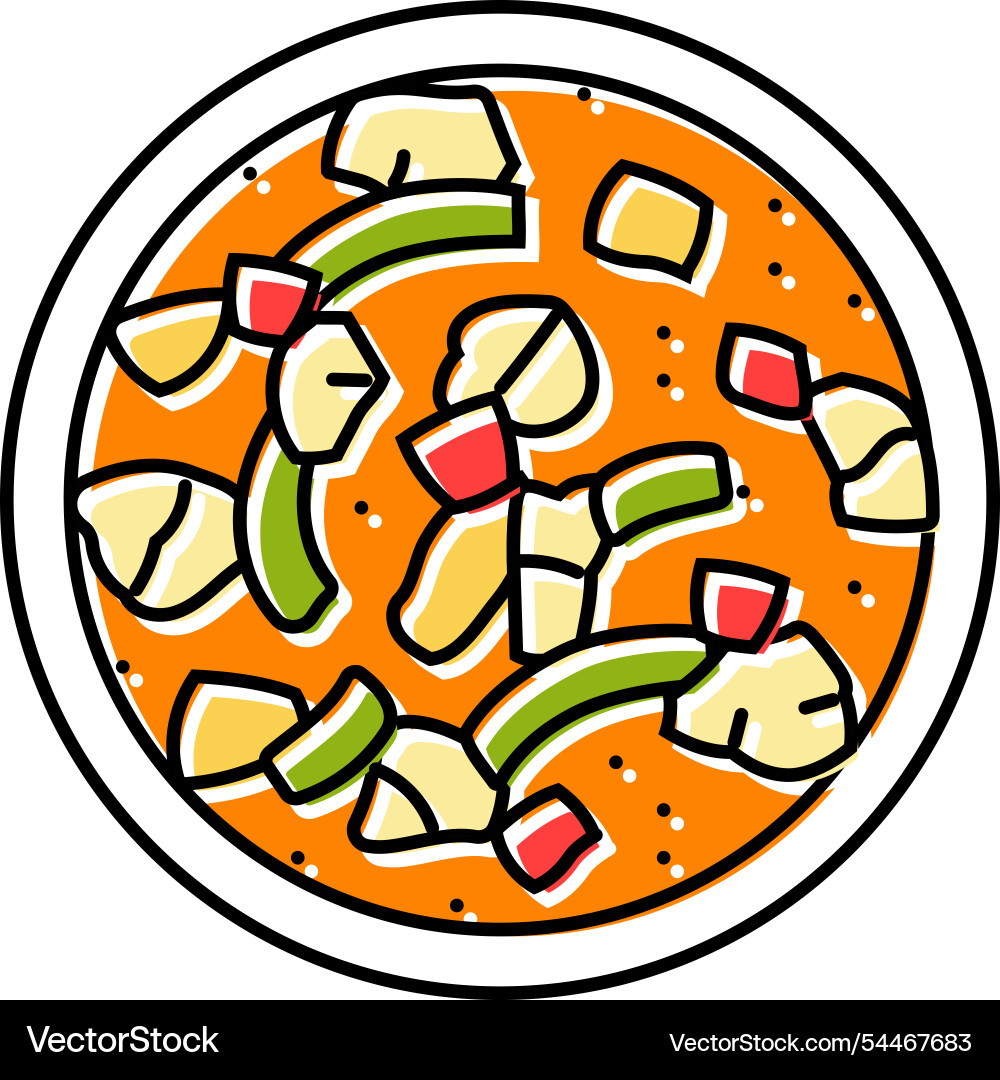 Stew fish color icon Royalty Free Vector Image