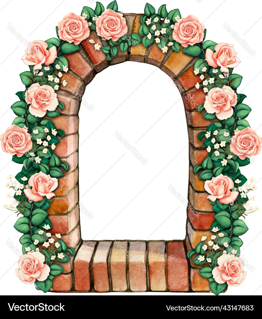 Watercolor Brick Arch Royalty Free Vector Image