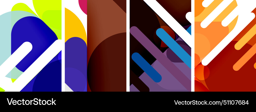 A collage of four different colored backgrounds Vector Image