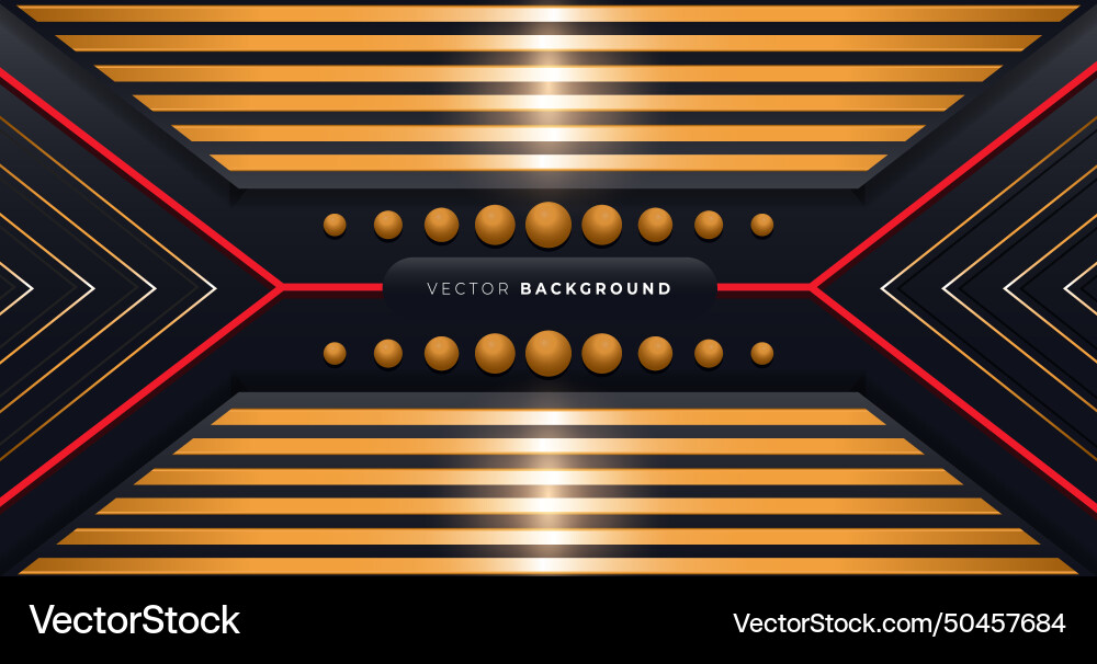 Abstract red black and gold geometric shapes Vector Image