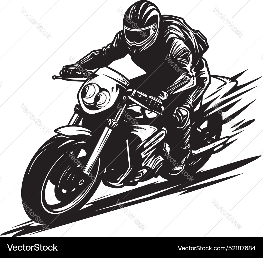 Bone cycle skeleton riding motorcycle black logo Vector Image