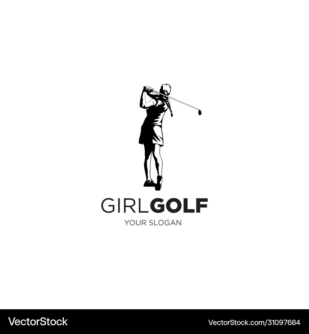 Girl golf Royalty Free Vector Image - VectorStock
