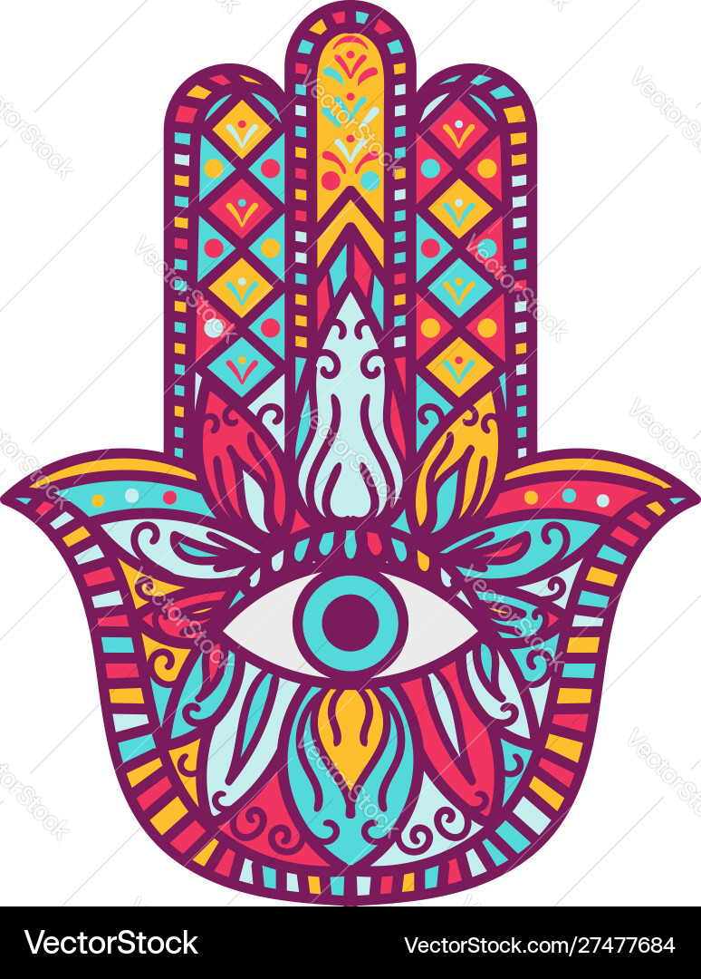 Hamsa Hand Amulet Royalty Free Vector Image - VectorStock