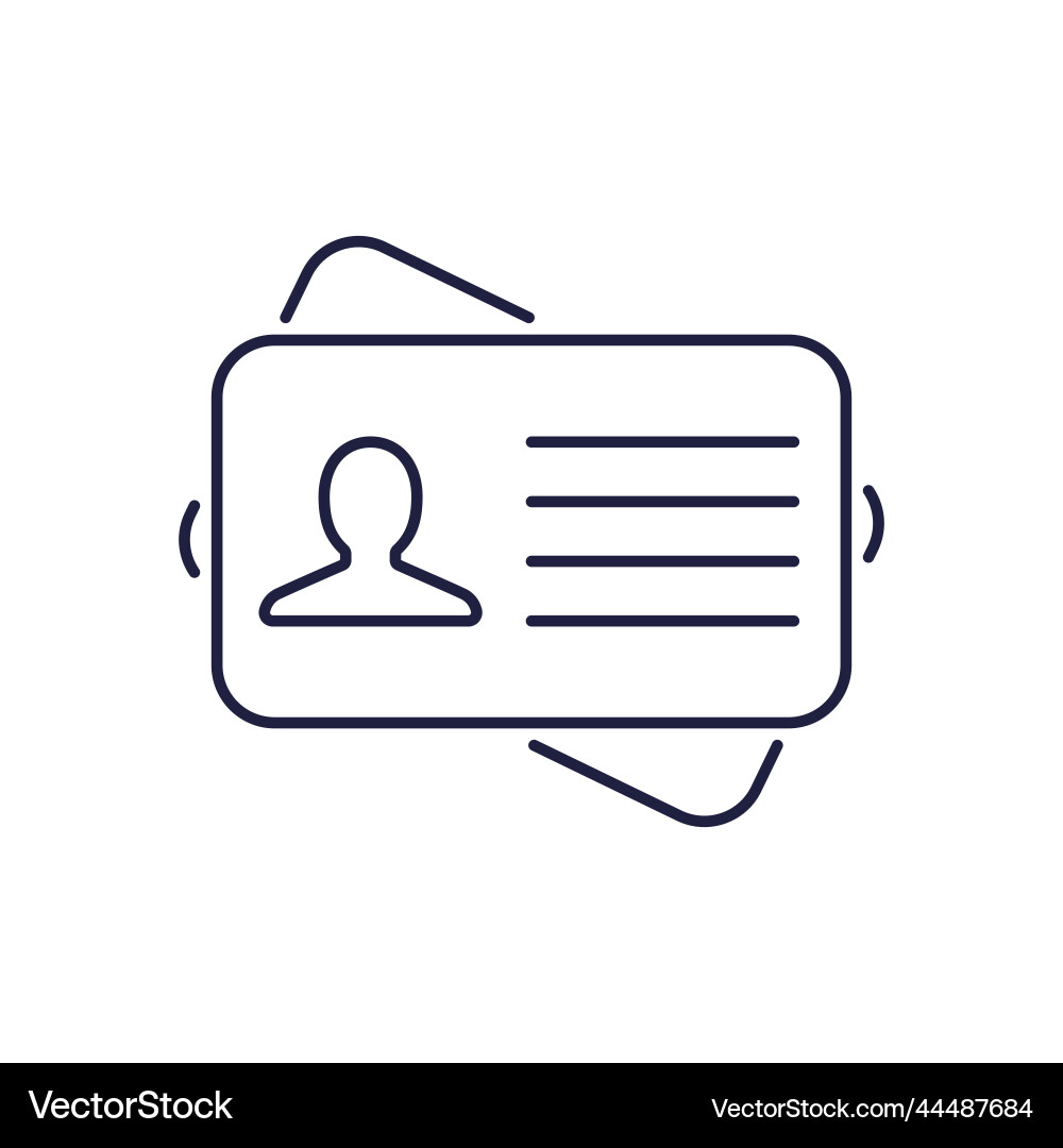 Id card line icon identification pictogram Vector Image