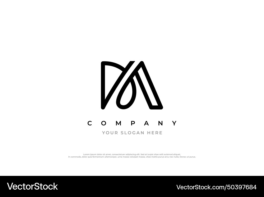 Initial letter da logo design Royalty Free Vector Image