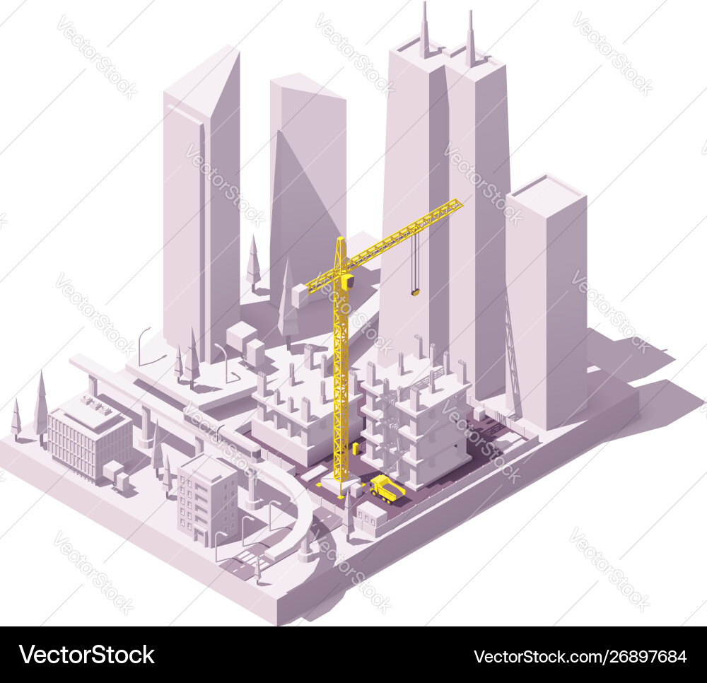 Isometric City Construction Royalty Free Vector Image