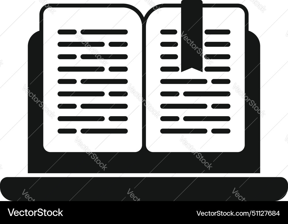Laptop digital reading icon simple new Royalty Free Vector