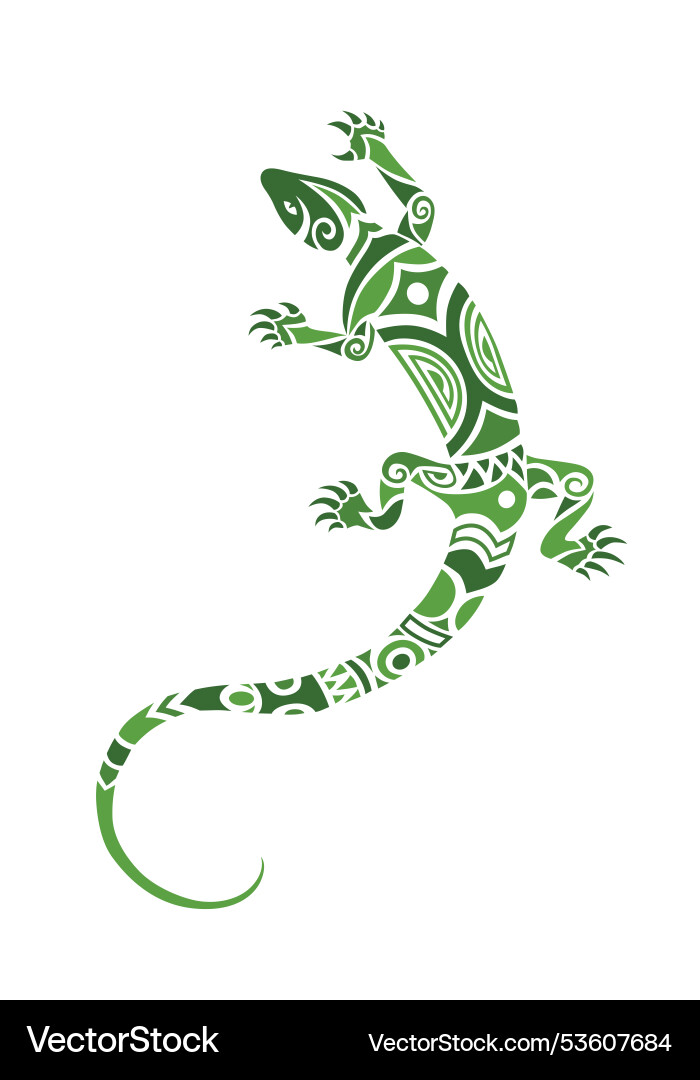 Lizard maori style tattoo sketch or logo Vector Image