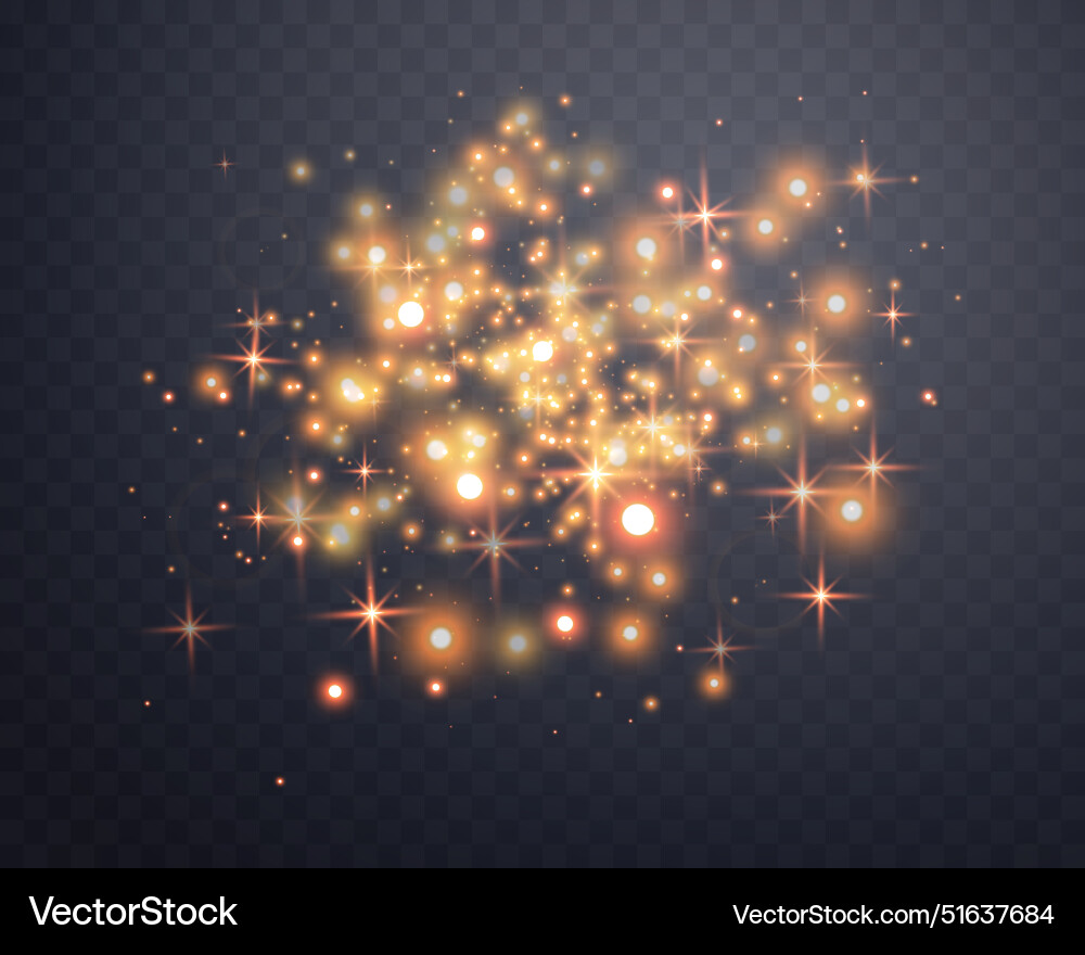 Orange glittering dots particles stars magic Vector Image