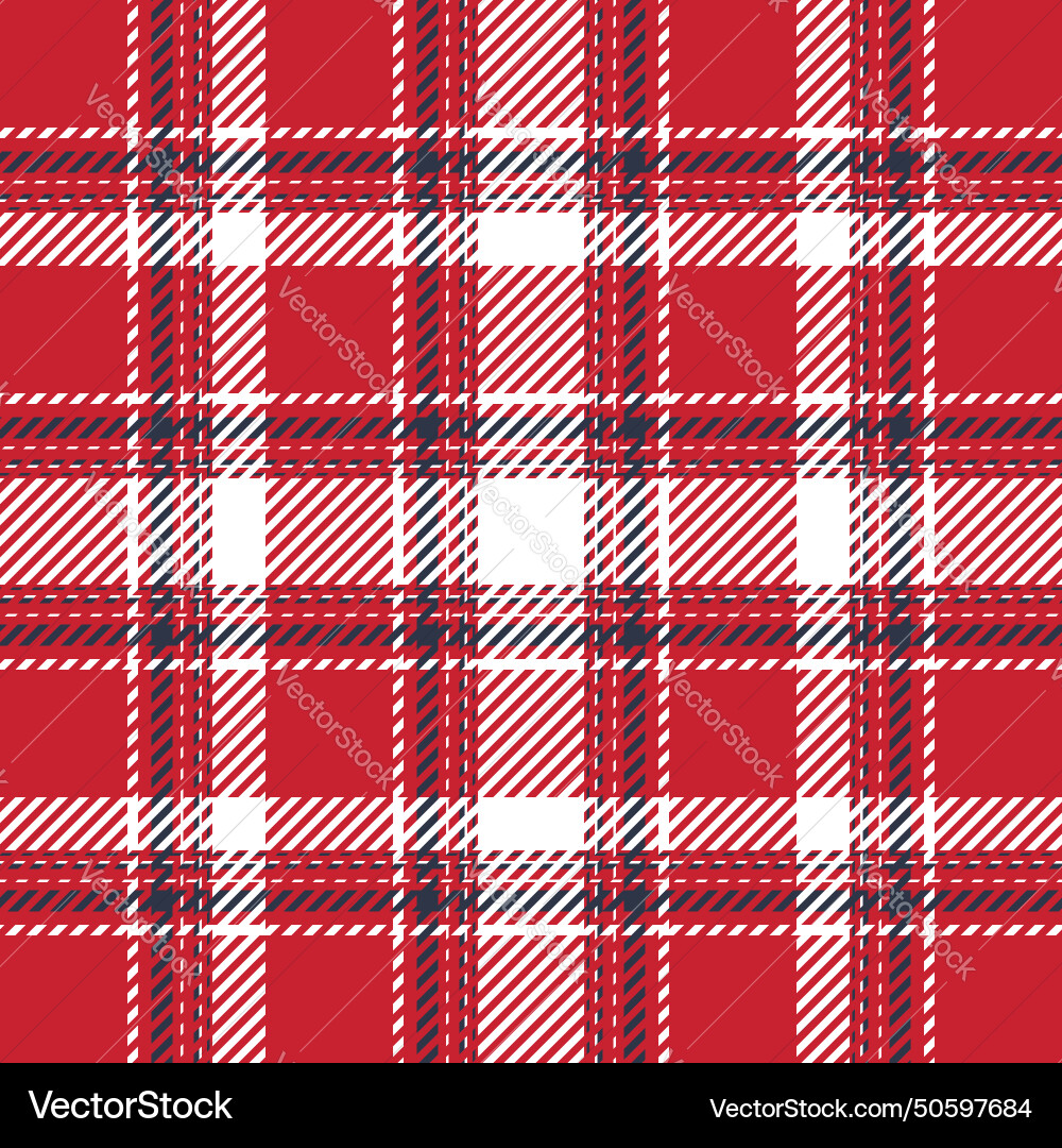 Plaid seamless pattern in red check fabric Vector Image