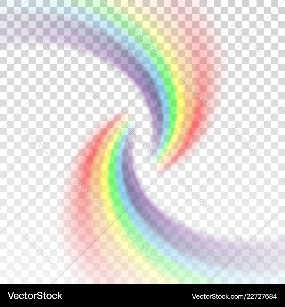 Rainbow icon realistic isolated white transparent Vector Image