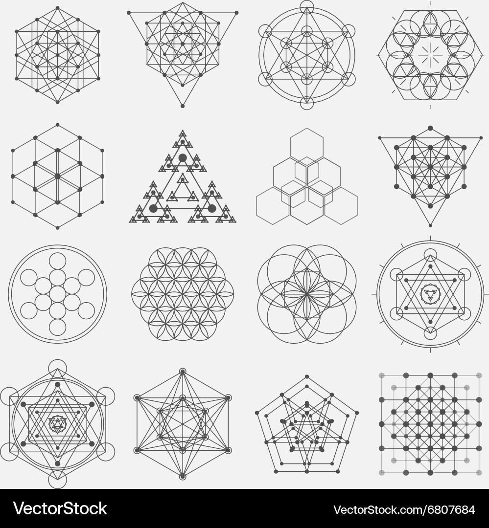 Sacred geometry design elements alchemy Royalty Free Vector