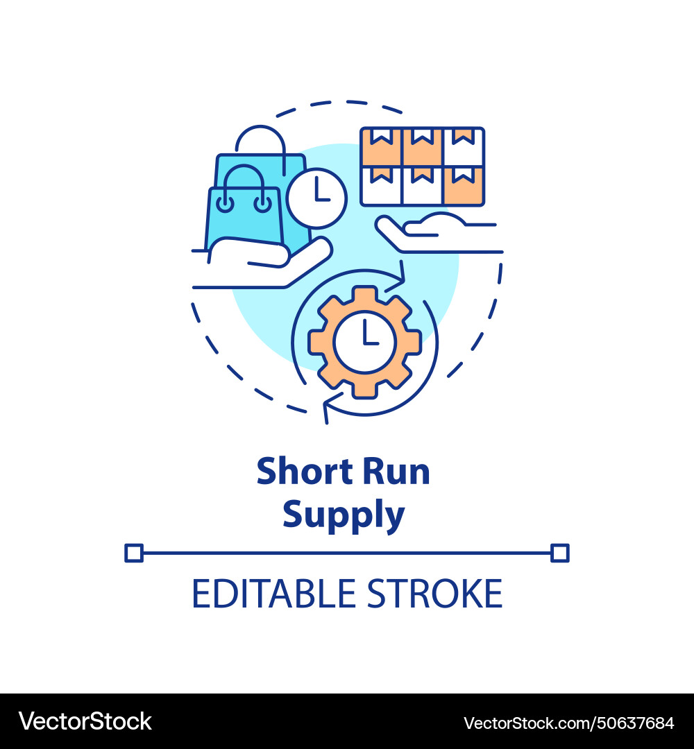 Short run supply multi color concept icon Vector Image