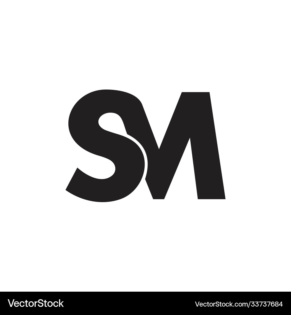 Sm Linked Monogram Logo Royalty Free Vector Image