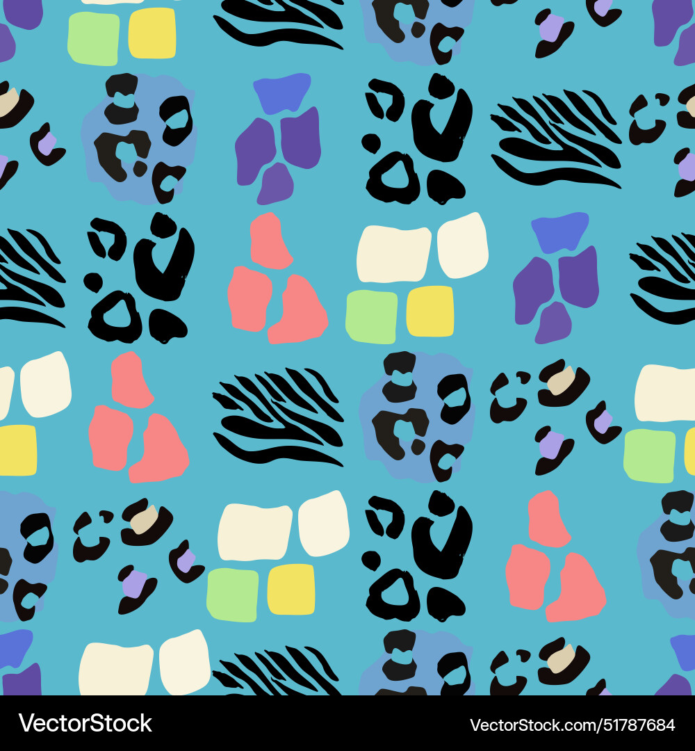 Textile art featuring colorful leopard print Vector Image