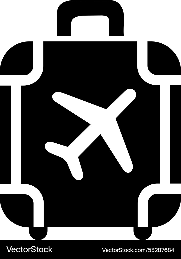 Travel case icon design silhouette template Vector Image