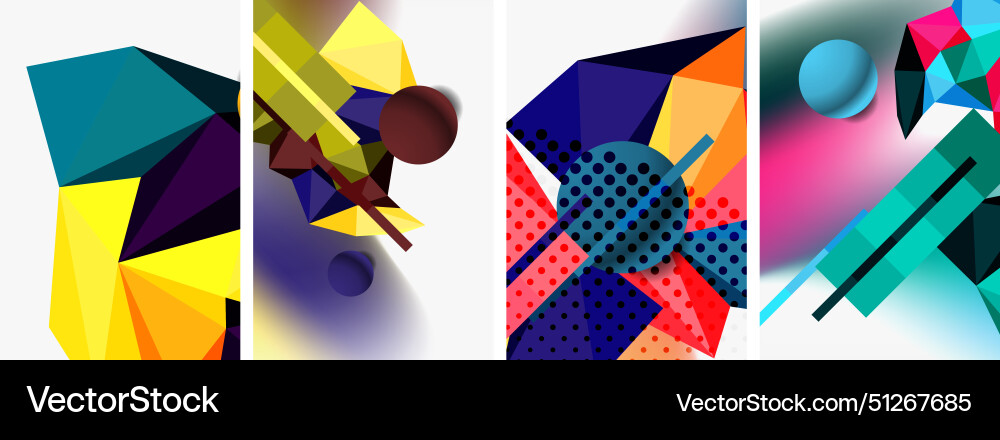 3d sphere and low poly triangle design Royalty Free Vector