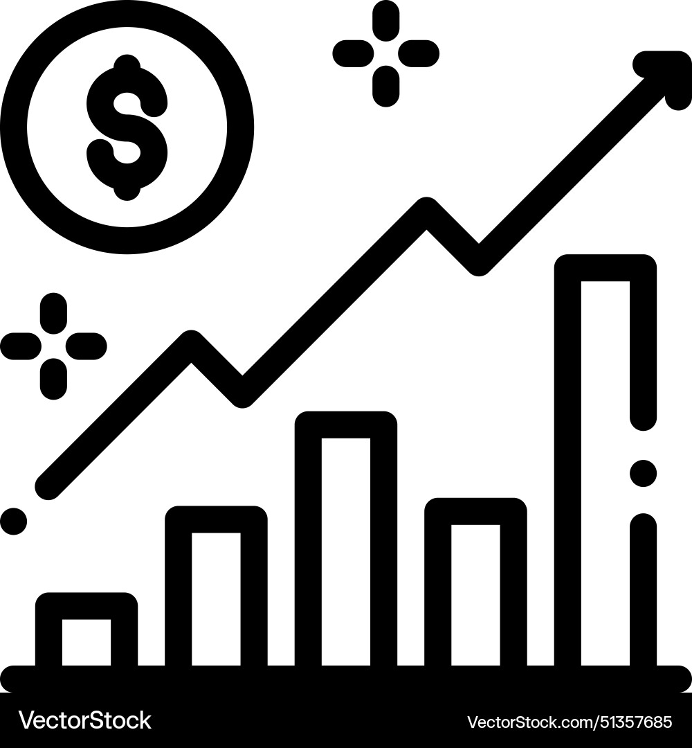 Analytics icon thin linear style design isolated Vector Image