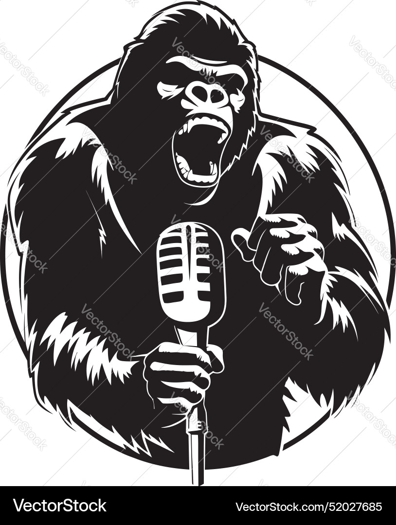 Beatboxing beast logo icon rap ruler black Vector Image