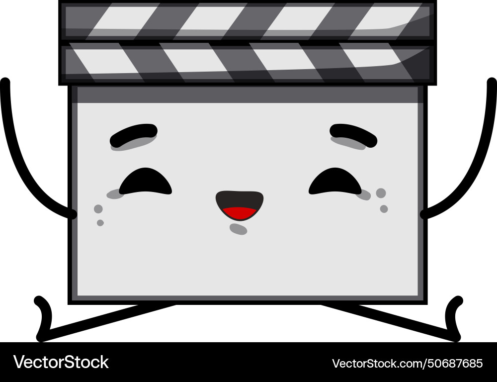 Clap clapper board character cartoon Royalty Free Vector