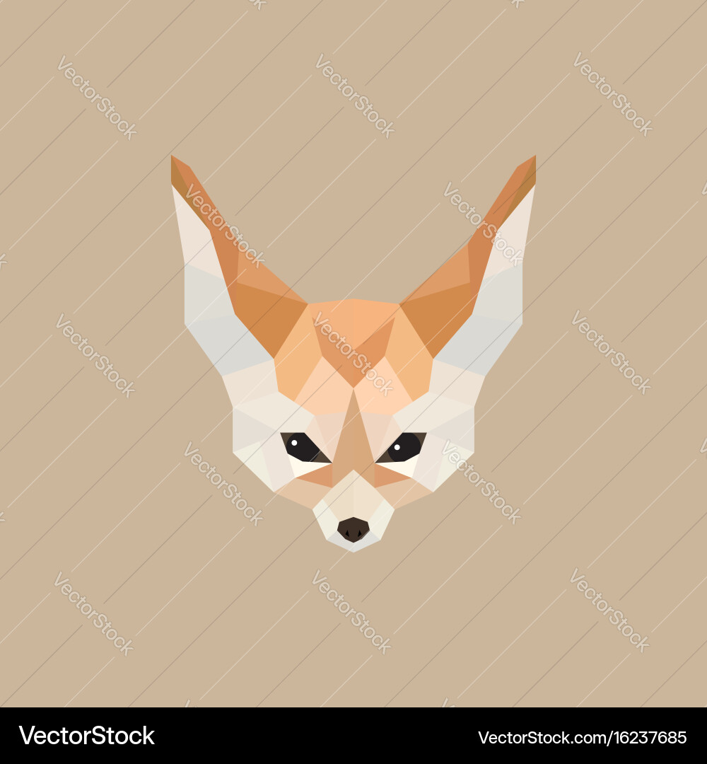 Fennec fox polygonal style Royalty Free Vector Image