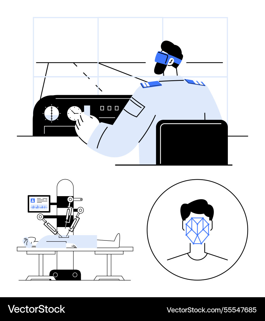 Futuristic technologies in remote operations Vector Image