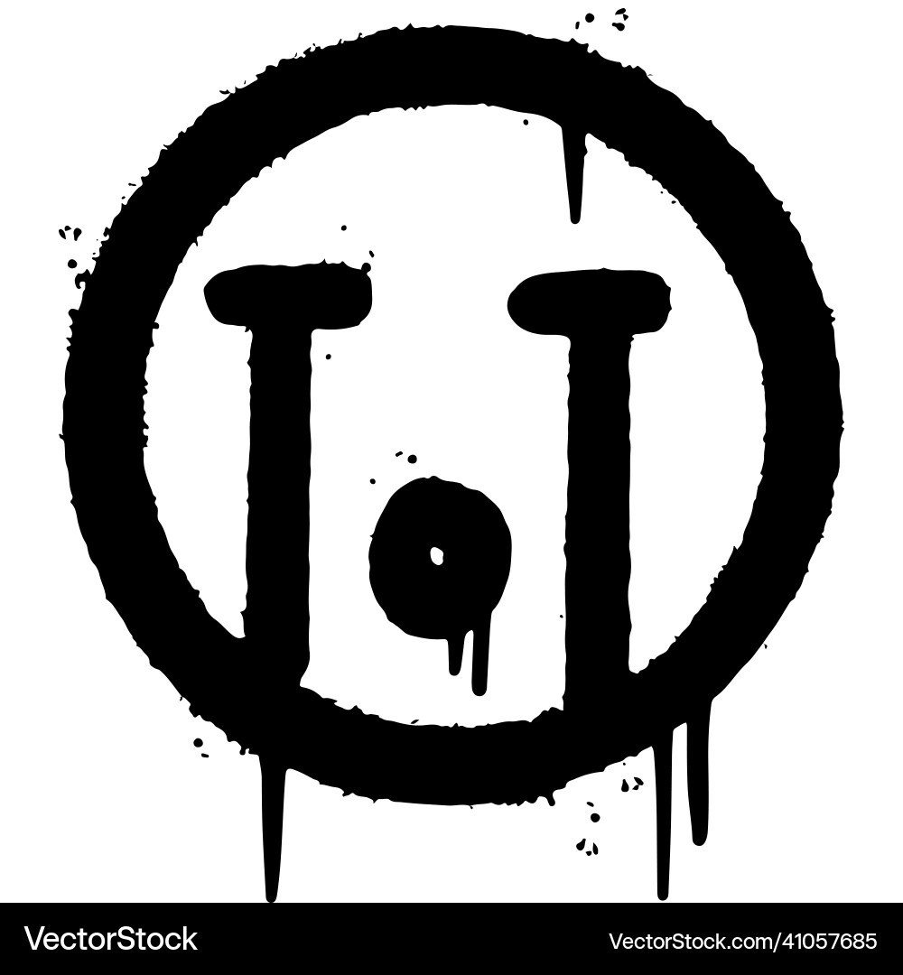 Graffiti crying sad emoticon emoji smiley sprayed Vector Image