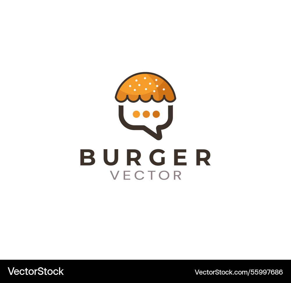 Burger house logo design Royalty Free Vector Image