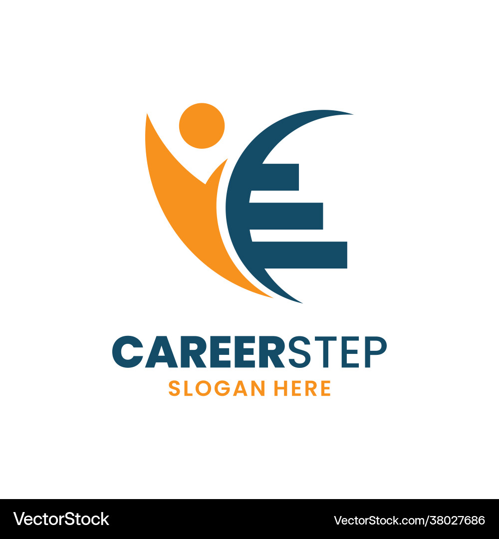 Career step logo template design leadership Vector Image