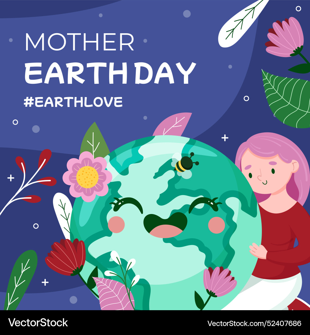 Flat earth day instagram posts collection Vector Image
