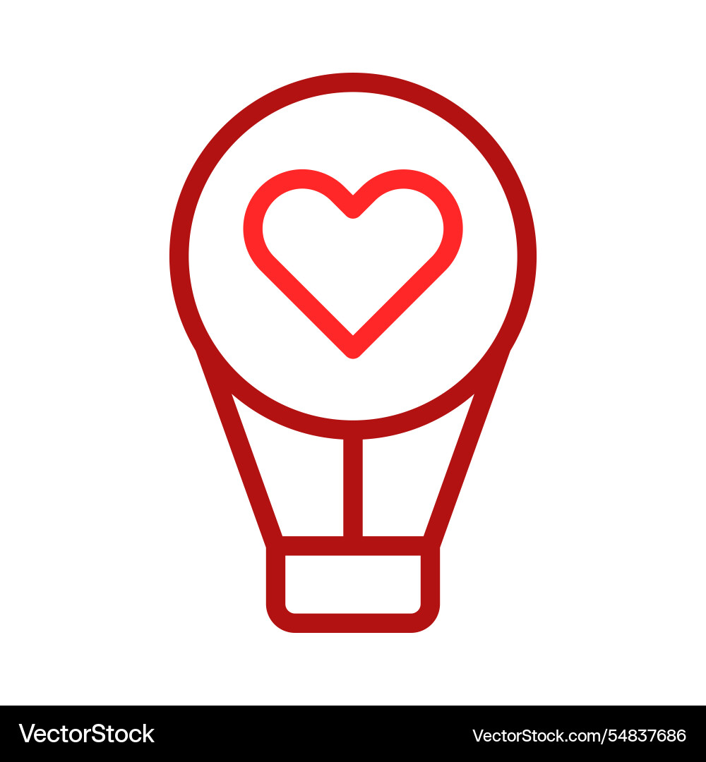 Heart shaped hot air balloon concept of love Vector Image