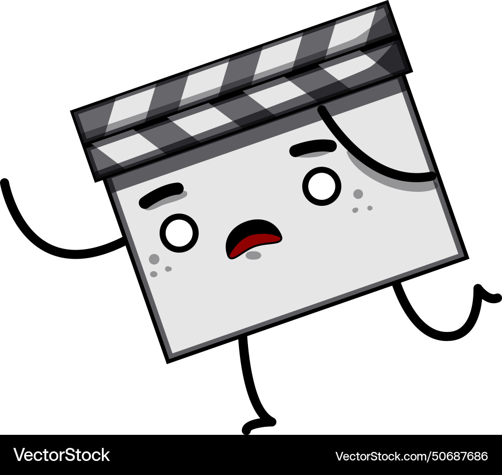 Movie clapper board character cartoon Royalty Free Vector