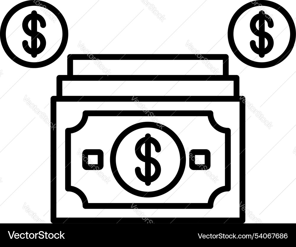 Payment line icon design Royalty Free Vector Image