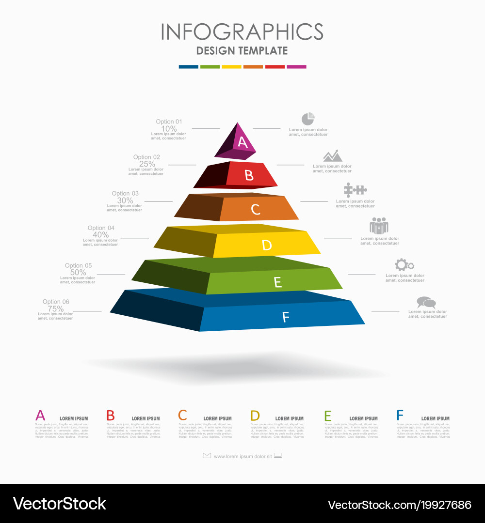 Pyramid Infographic Template Royalty Free Vector Image