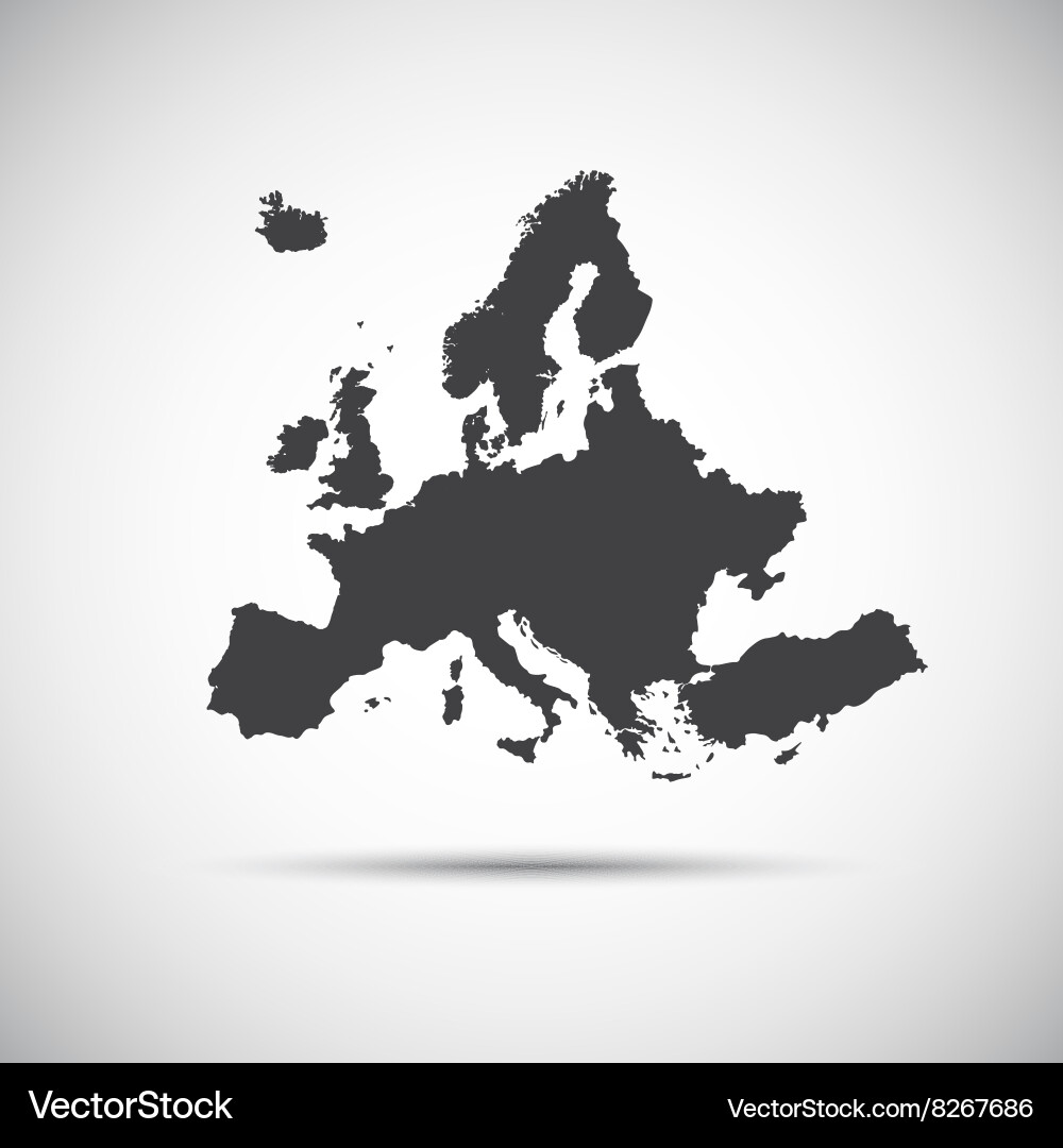 Simple map of european union Royalty Free Vector Image