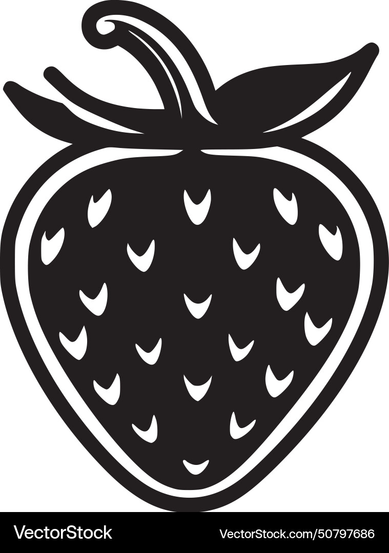 Strawberry - minimalist and simple silhouette Vector Image