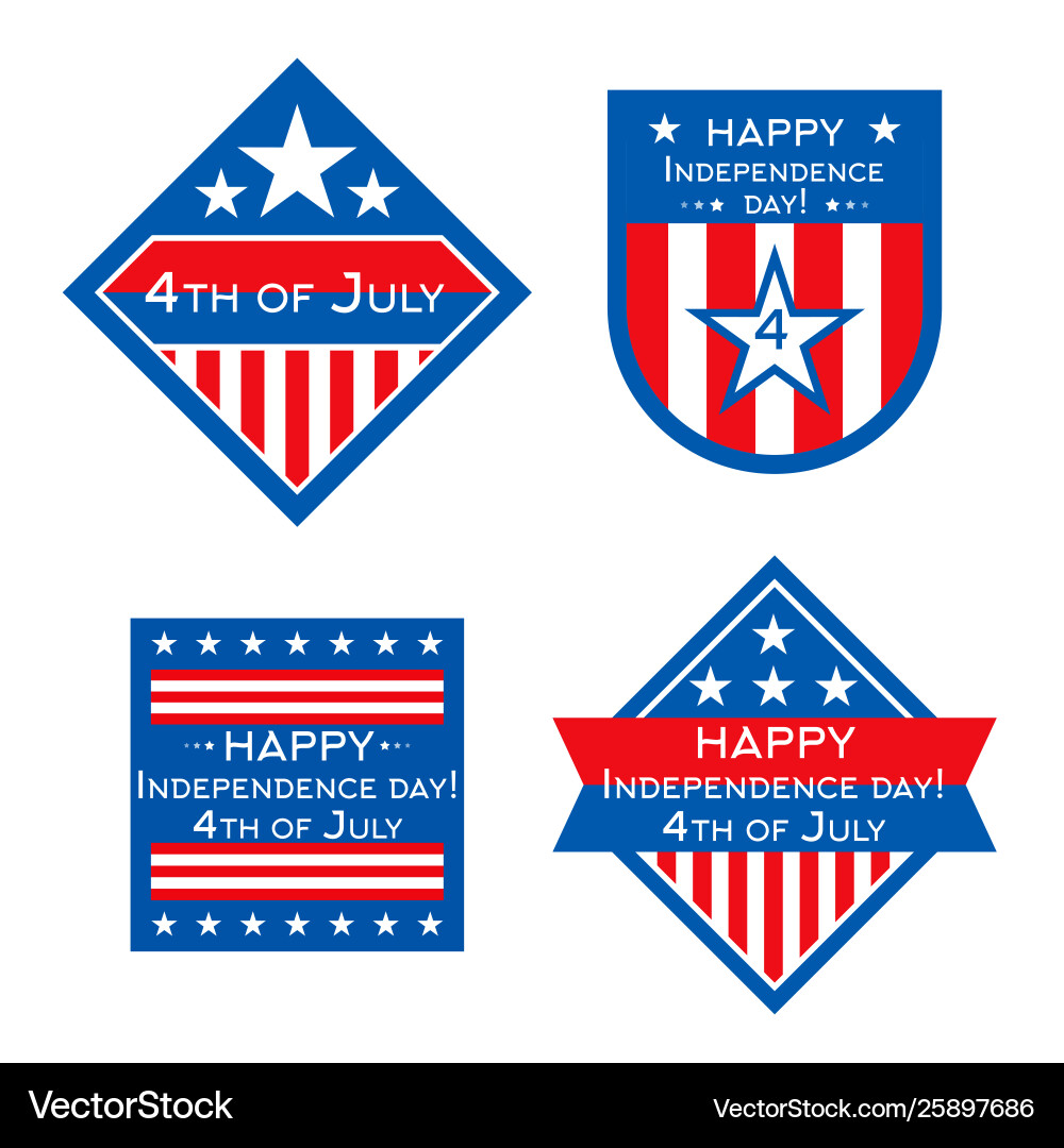 Usa independence day badges or labels Royalty Free Vector