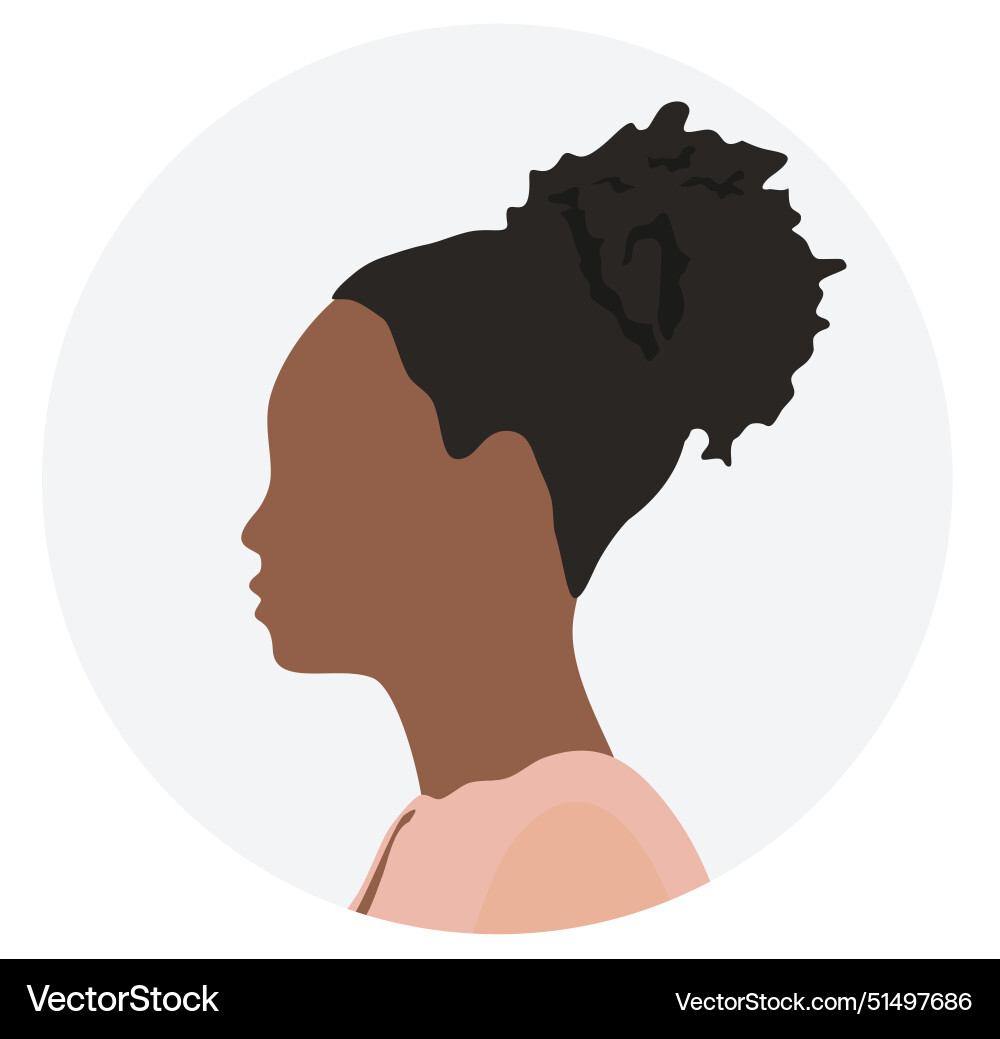 Woman in casual side portrait Royalty Free Vector Image