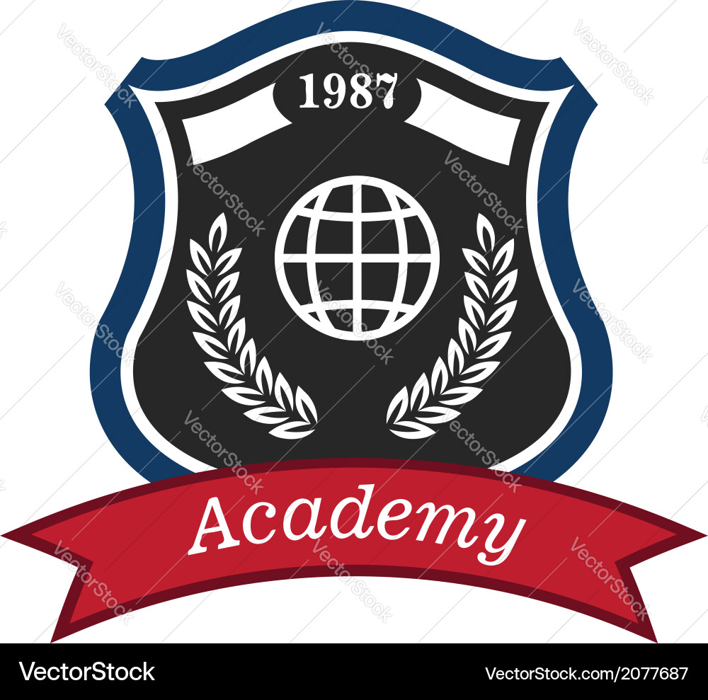 Academic Shield Emblem Royalty Free Vector Image