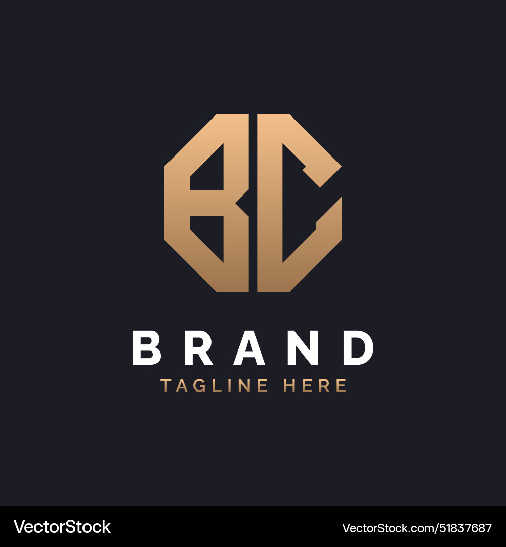 Bc logo design modern minimal elegant and luxury Vector Image