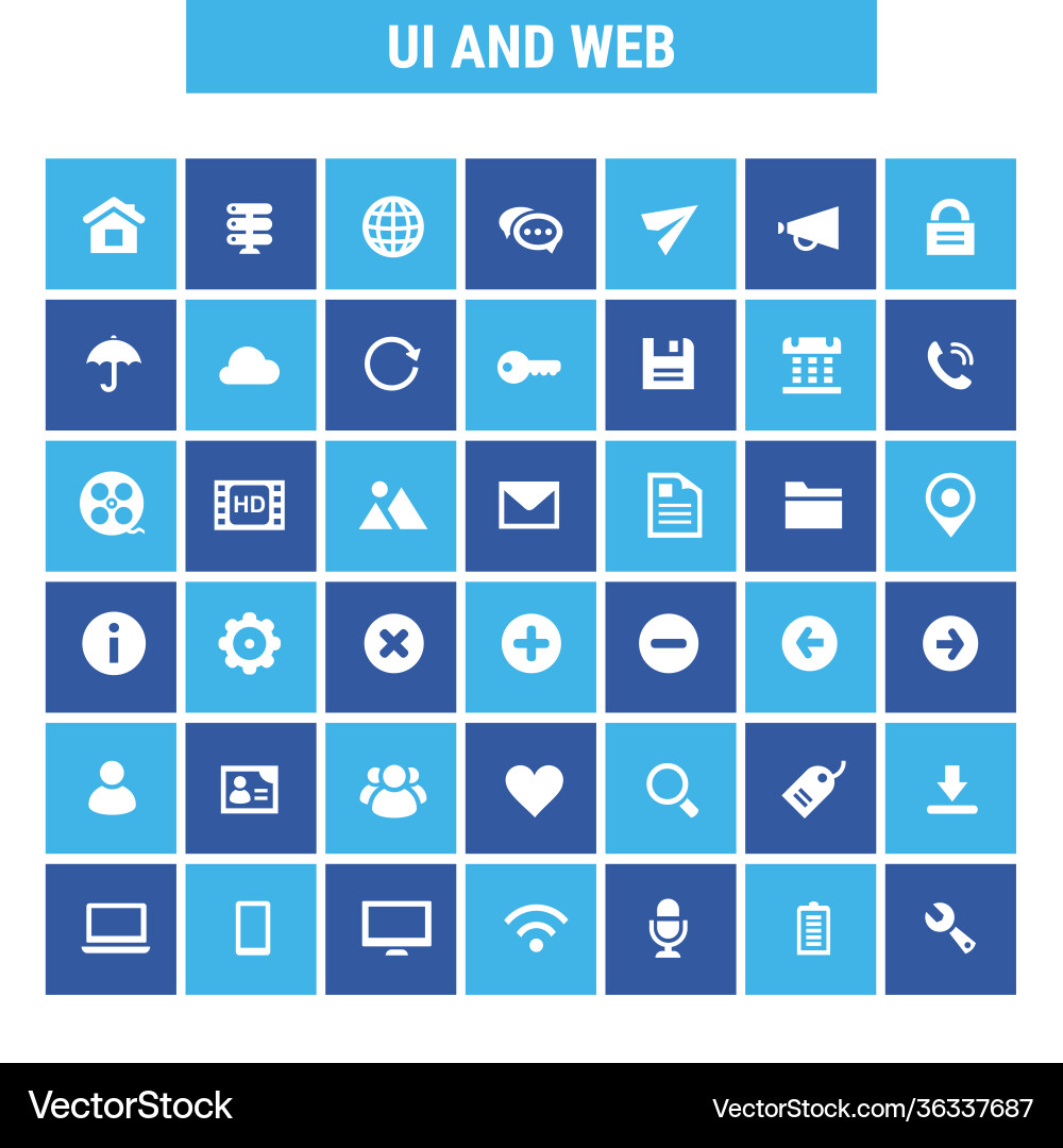 Big ui and internet icon set trendy flat icons Vector Image