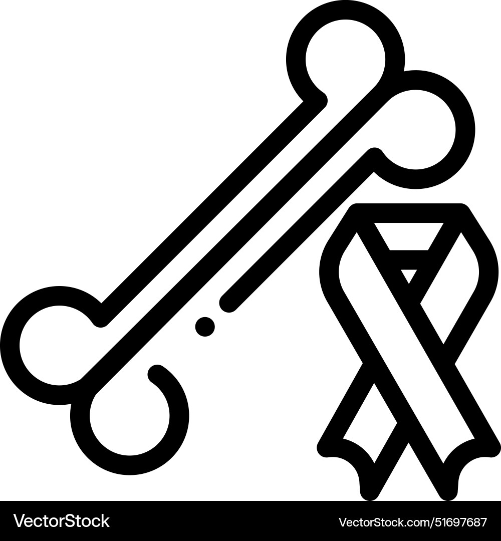 Bone cancer icon thin linear style design Vector Image
