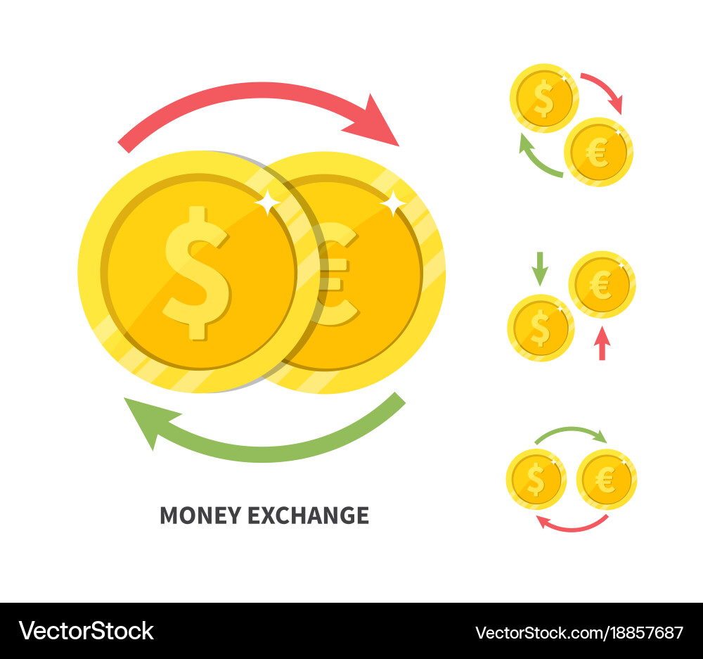 Currency exchange symbol flat Royalty Free Vector Image