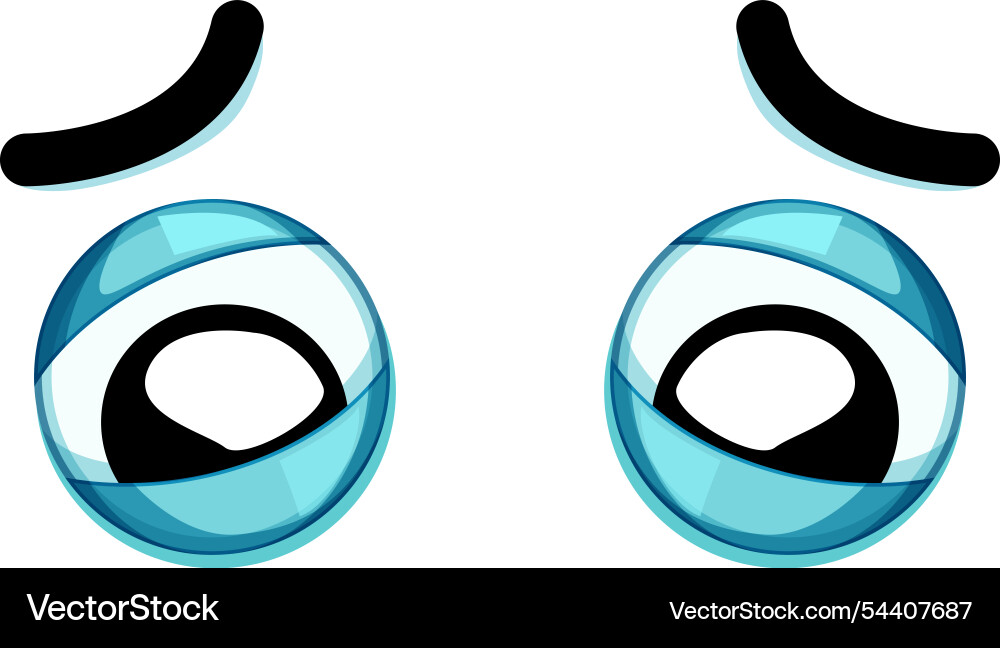 Glare eye emotions cartoon Royalty Free Vector Image