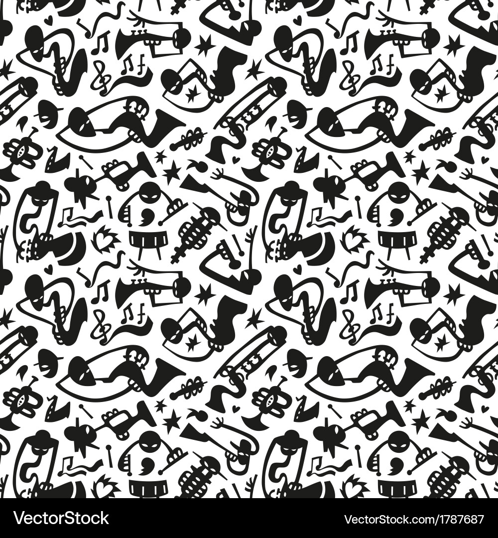 Jazz musicians - seamless background Royalty Free Vector