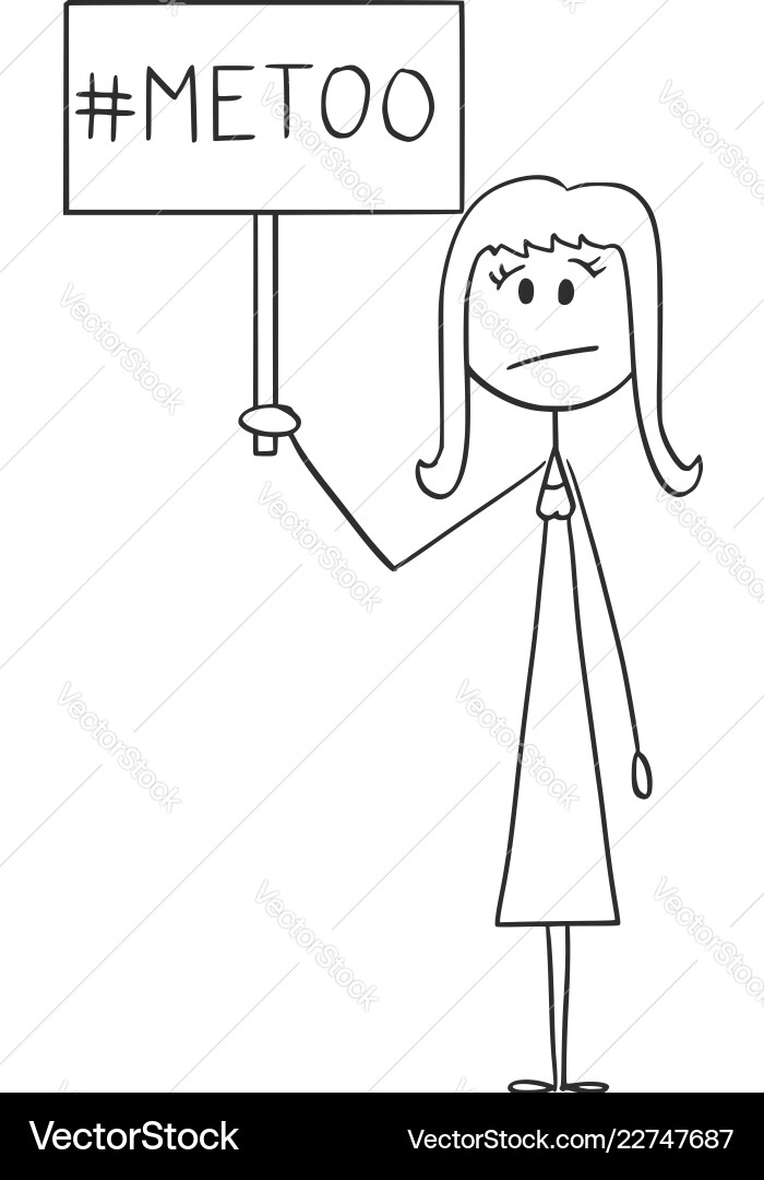 Me Too Movement Cartoon Royalty Free Vector Image
