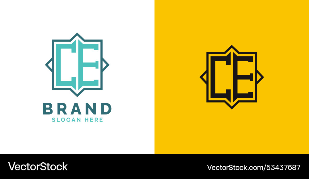 Modern ce monogram logo design initial letter Vector Image