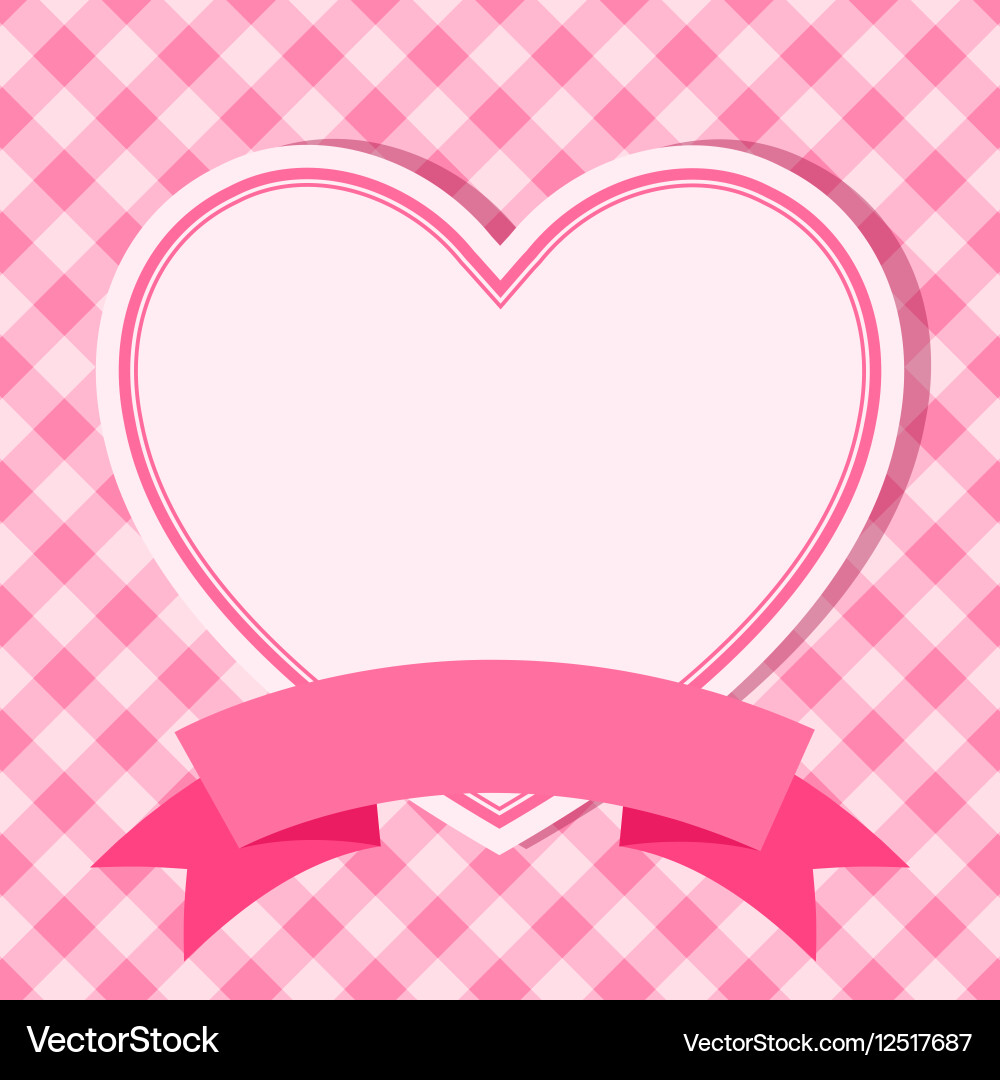 Pink frame with heart for invitation card Vector Image